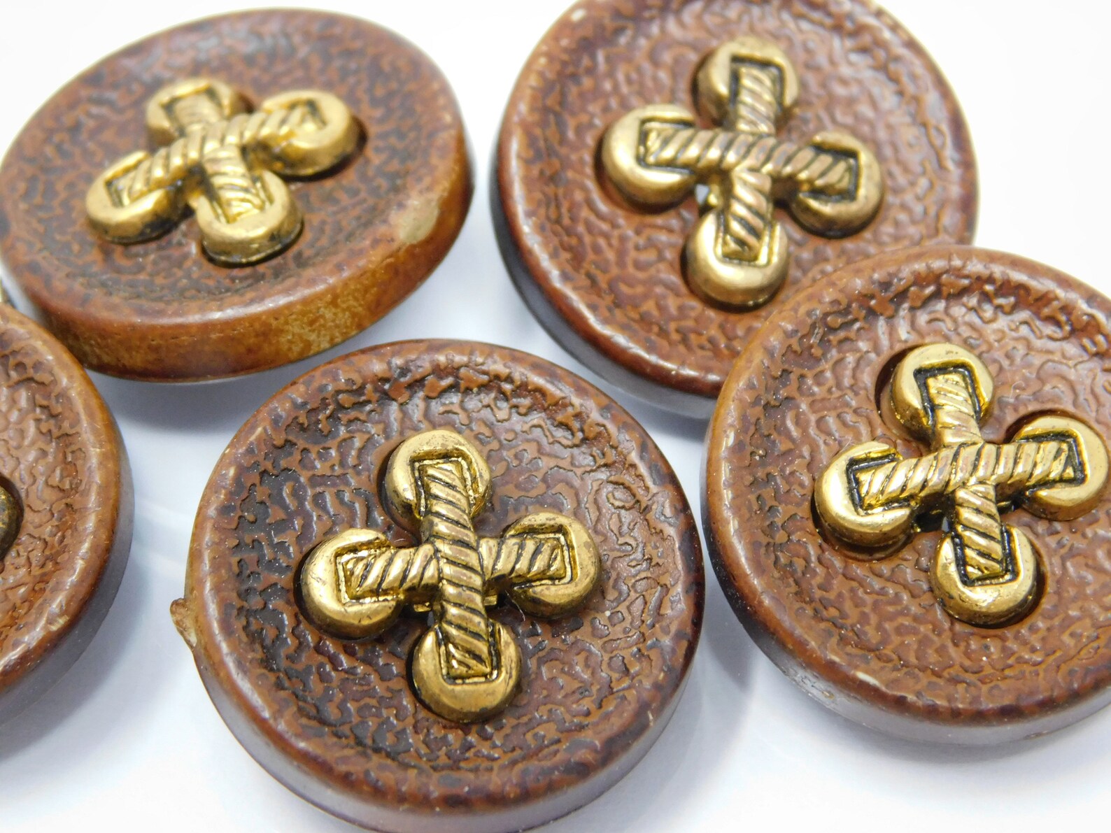 Five Vintage Cross Button - Etsy
