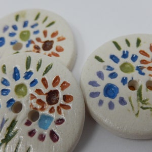Three Colored Ceramic Buttons Diameter 3 Cm - Etsy