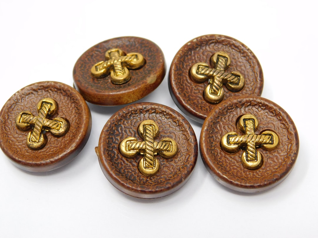 Five Vintage Cross Button - Etsy