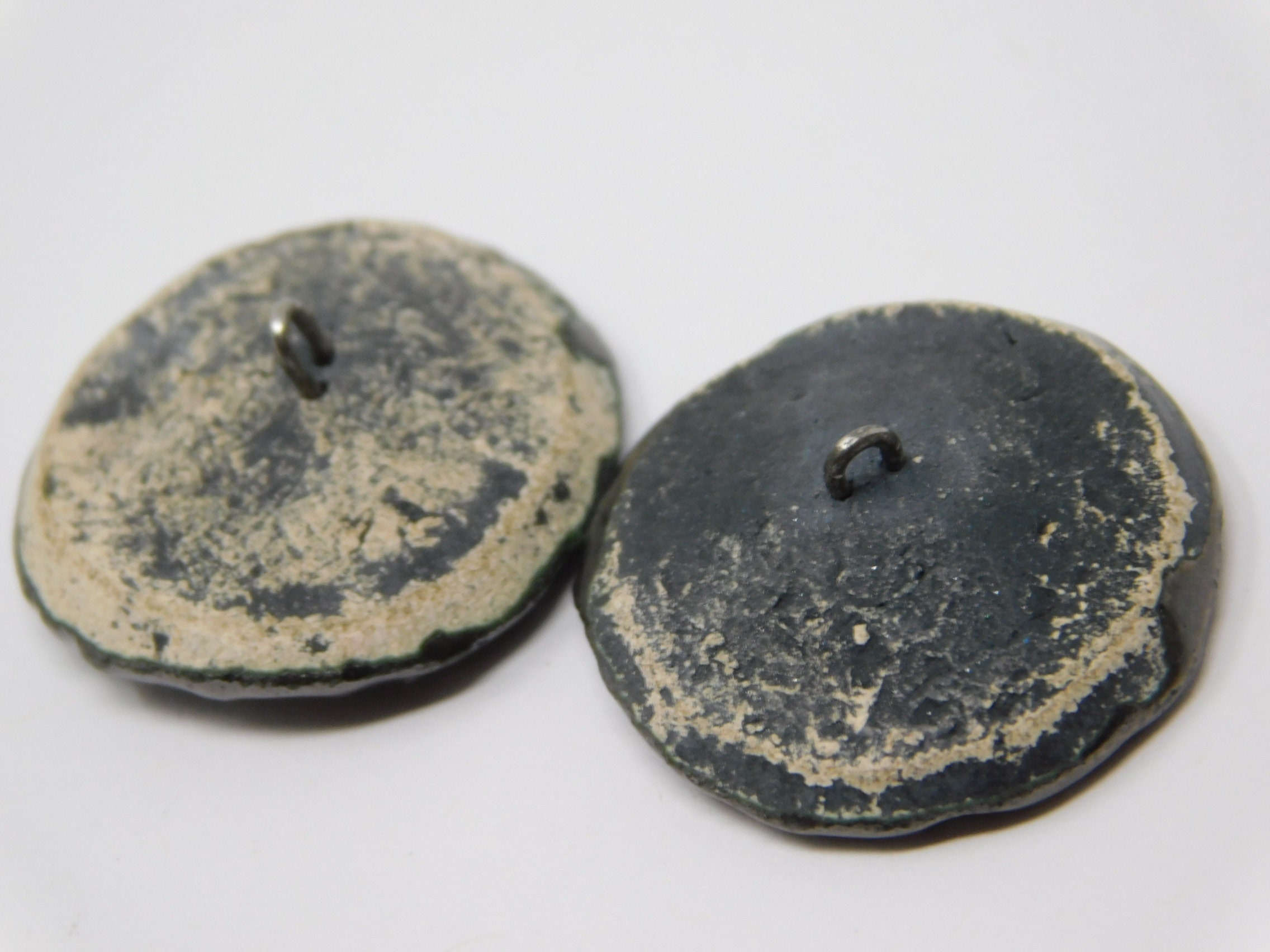 Pair of vintage ceramic buttons diameter 2 cm | Etsy