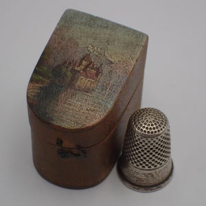 Antique Thimble in Solid Silver in Its Painted Wooden Case - Etsy