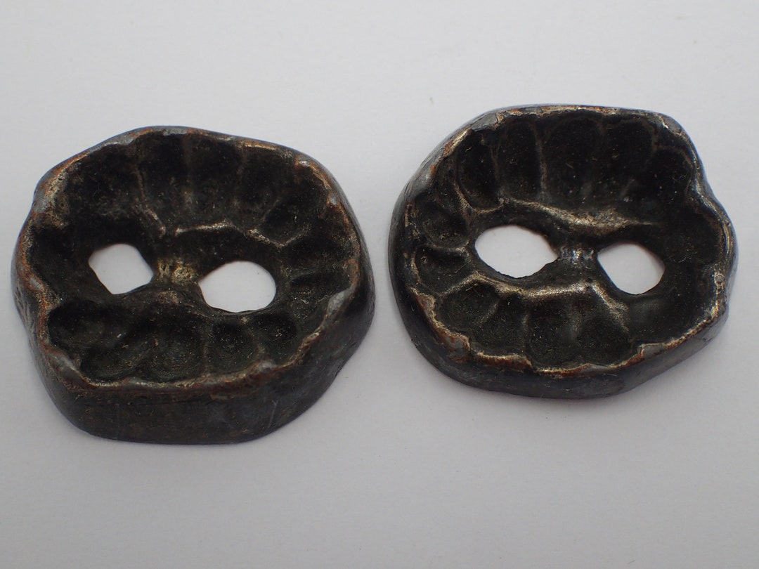 Pair of Haute Couture Buttons, Steel Sculpture, Pair of Haute Couture ...