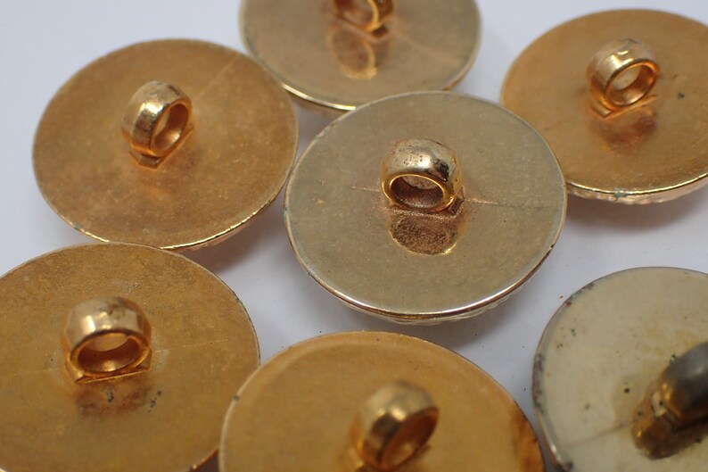 Eight Vintage Golden Ball Button - Etsy