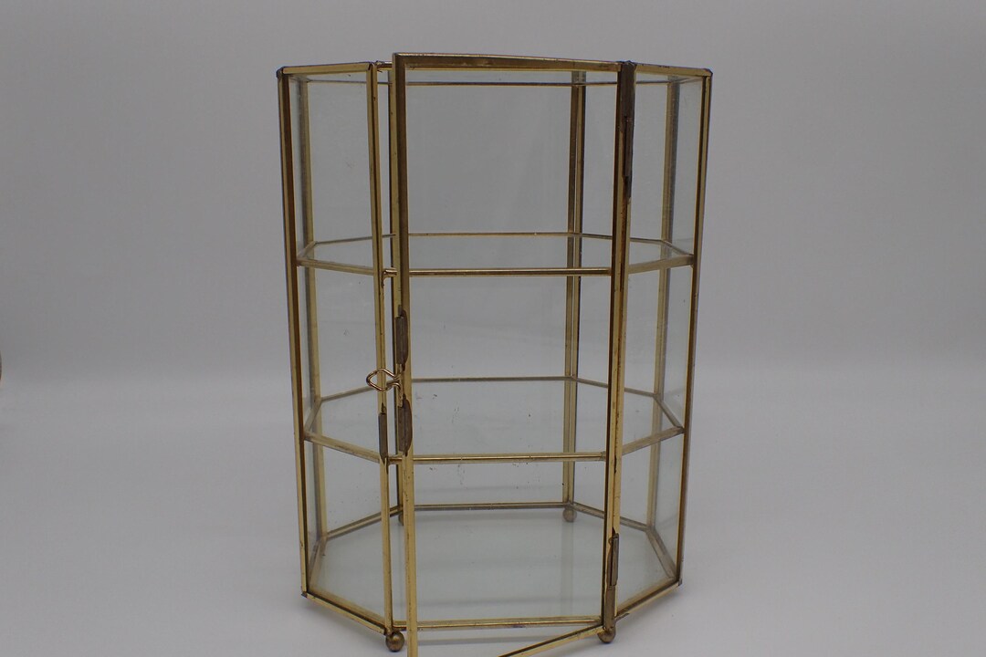 Old Display Case, Art Deco in Glass and Brass - Etsy
