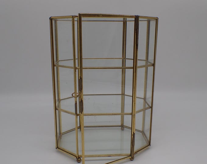 Old Display Case, Art Deco in Glass and Brass - Etsy