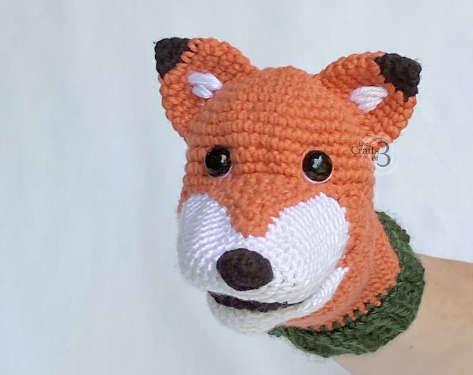 Crochet Fox Hand Puppet, Fox Hand Puppet, 3-D Hand Puppet, Pretend Play ...