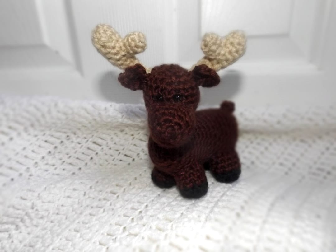 Crochet Little Moose, Crochet Moose, Stuffed Moose, Moose Plushie ...