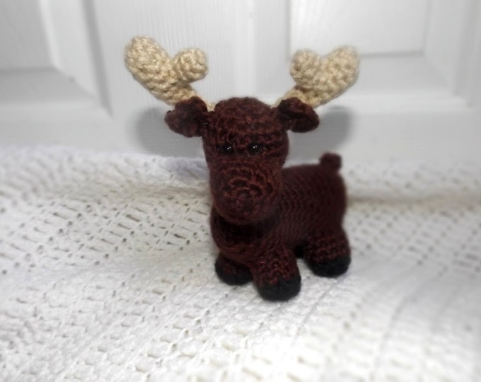 Crochet Little Moose, Crochet Moose, Stuffed Moose, Moose Plushie ...