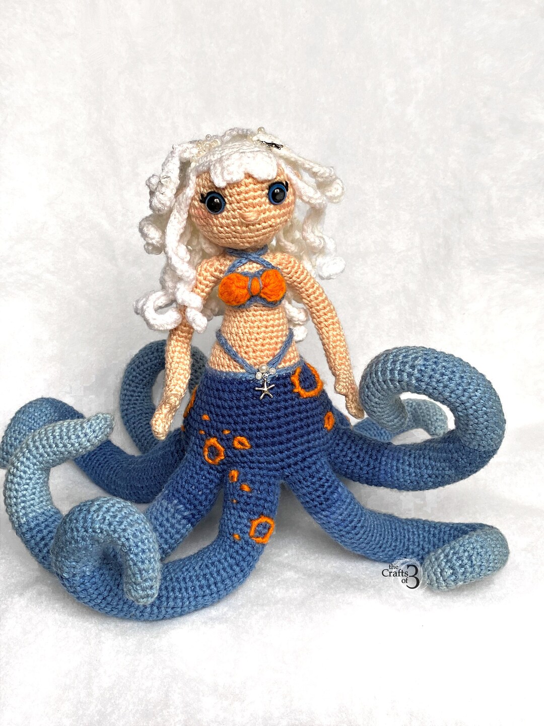 Crochet Cecaelia Doll, Poseable Mythology Creature, OOAK Photography ...