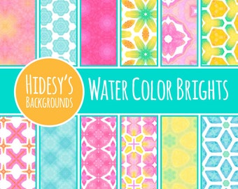 Watercolor Digital Paper / Background / Pattern vivid | Etsy