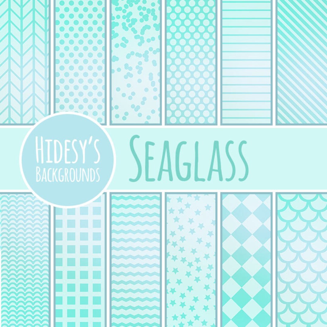 Sea Glass or Seaglass Themed Digital Paper / Background / Pattern ...