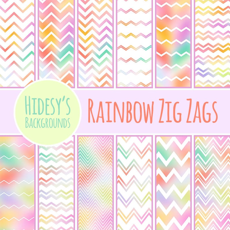 Rainbow Zig Zags - Etsy