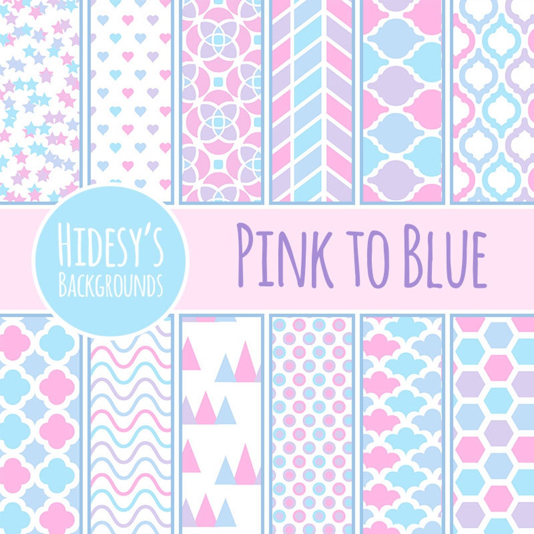 Pastel Geometric Digital Paper / Background / Pattern pink TO Blue - Etsy