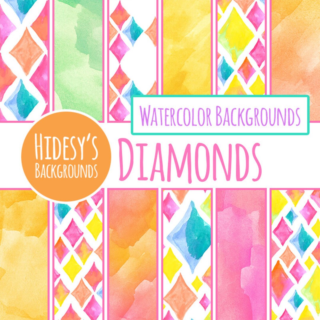 Watercolor Digital Paper / Background / Pattern diamonds - Etsy