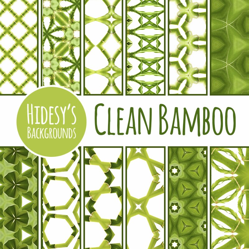 Bamboo Digital Paper / Green and White Digital Scrapbooking - Etsy