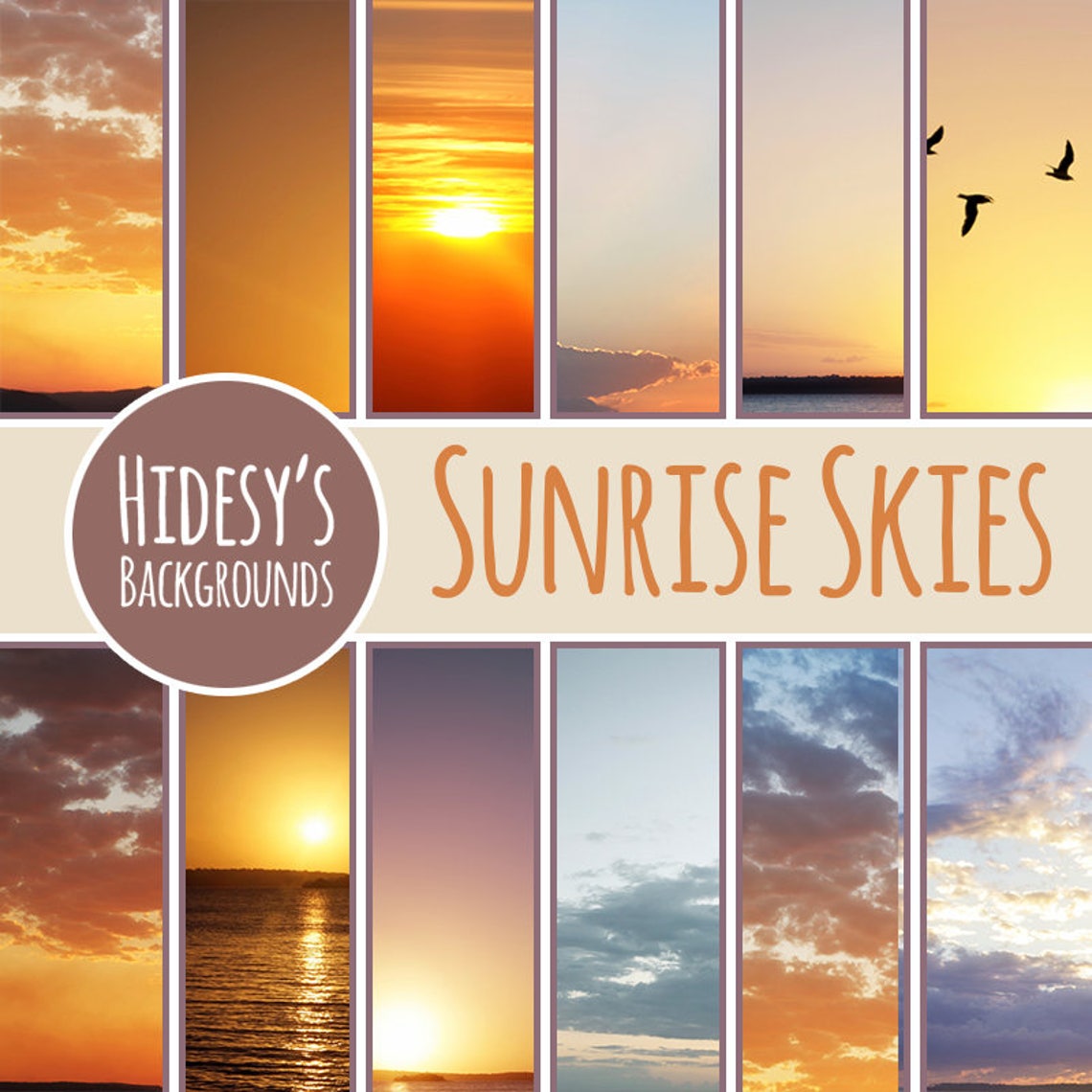 Sunrise Photos Digital Papers // Cloudy Sky Digital Photographs ...