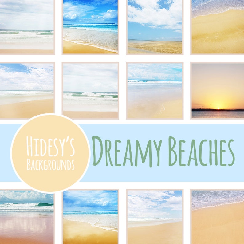 Dreamy Beach Digital Paper // Beach Photographic Backgrounds // Beaches ...