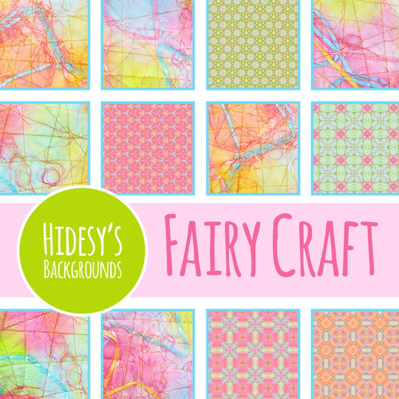 Fairy Tale Digital Papers Ephemeral Stitched Craft Backgrounds ...