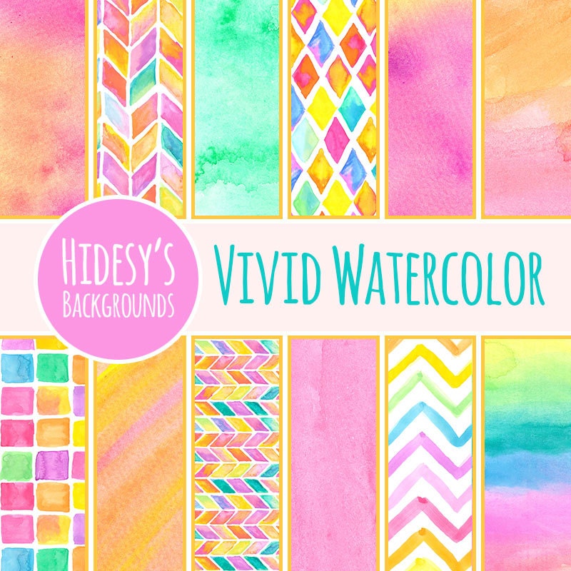 Watercolor Digital Paper / Background / Pattern vivid - Etsy Australia