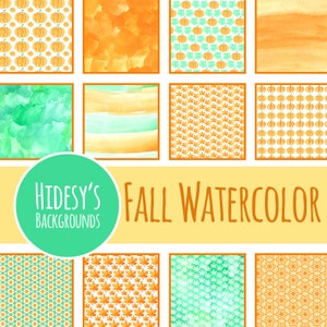 Fall Watercolor Digital Paper / Scrapbooking Paper / Backgrounds Clip ...
