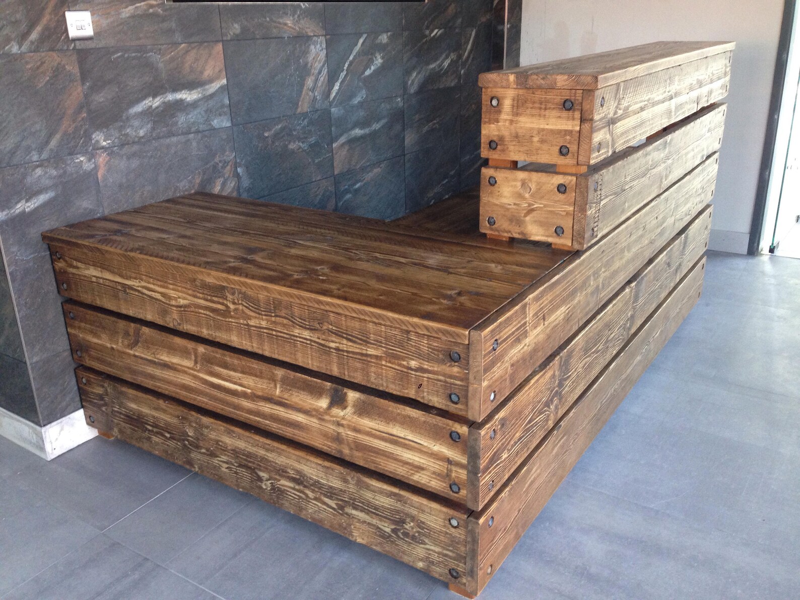 Reclaimed Reception Desk Rustic Industrial Custom Made Chic - Etsy UK
