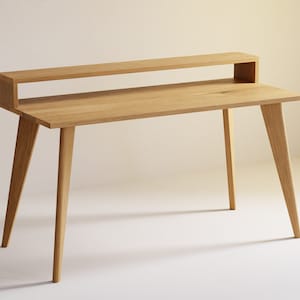 Oak Desk With Monitor Stand, Sustainable, Customisable, Choice of Sizes ...