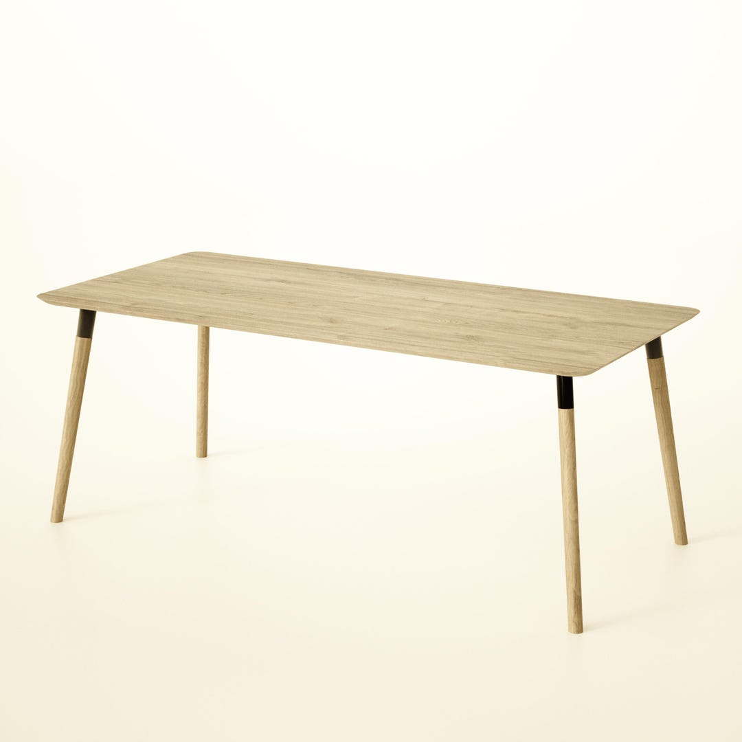 Solid Oak Dining Table on Danish Legs, Swiss Edge, Finish Choices ...