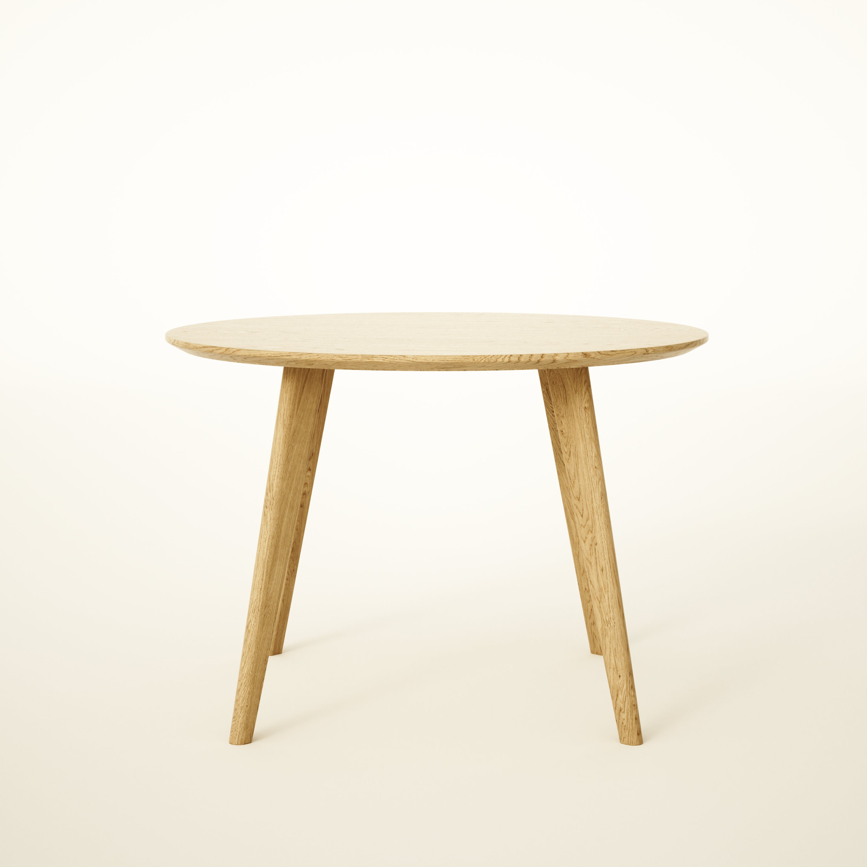 Round Dining Table, Solid Prime Oak, Swiss Edge, Customisable Size ...