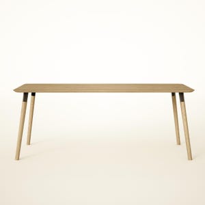 Solid Oak Dining Table on Danish Legs, Swiss Edge, Finish Choices ...