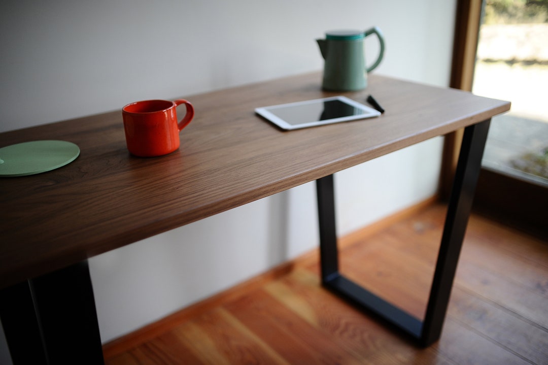 UNIKA Solid Walnut Wood Desk on British Steel Legs / Sustainable Home ...