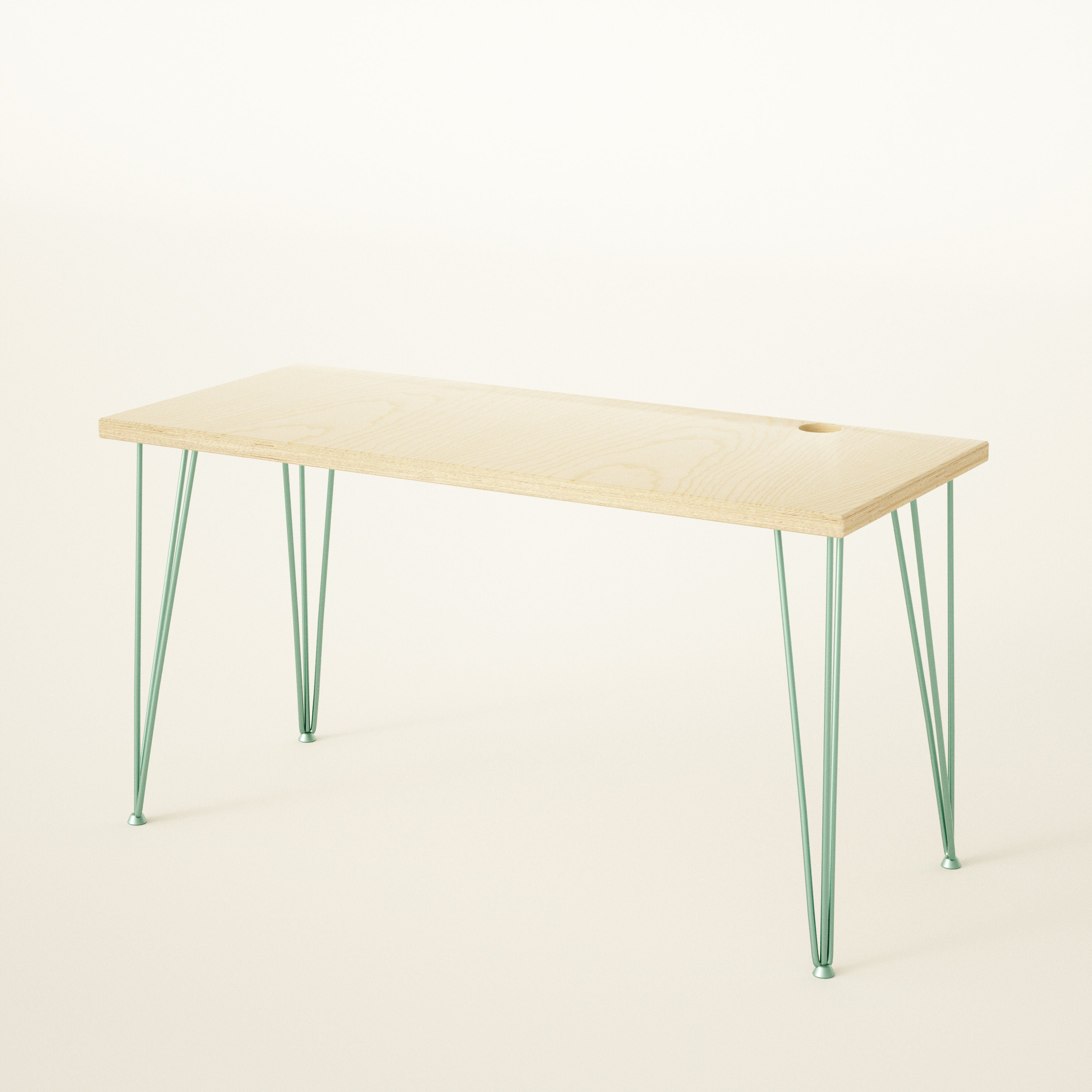 Birch Plywood Desk: Scandinavian Minimalist Style, Hairpin Legs - Etsy