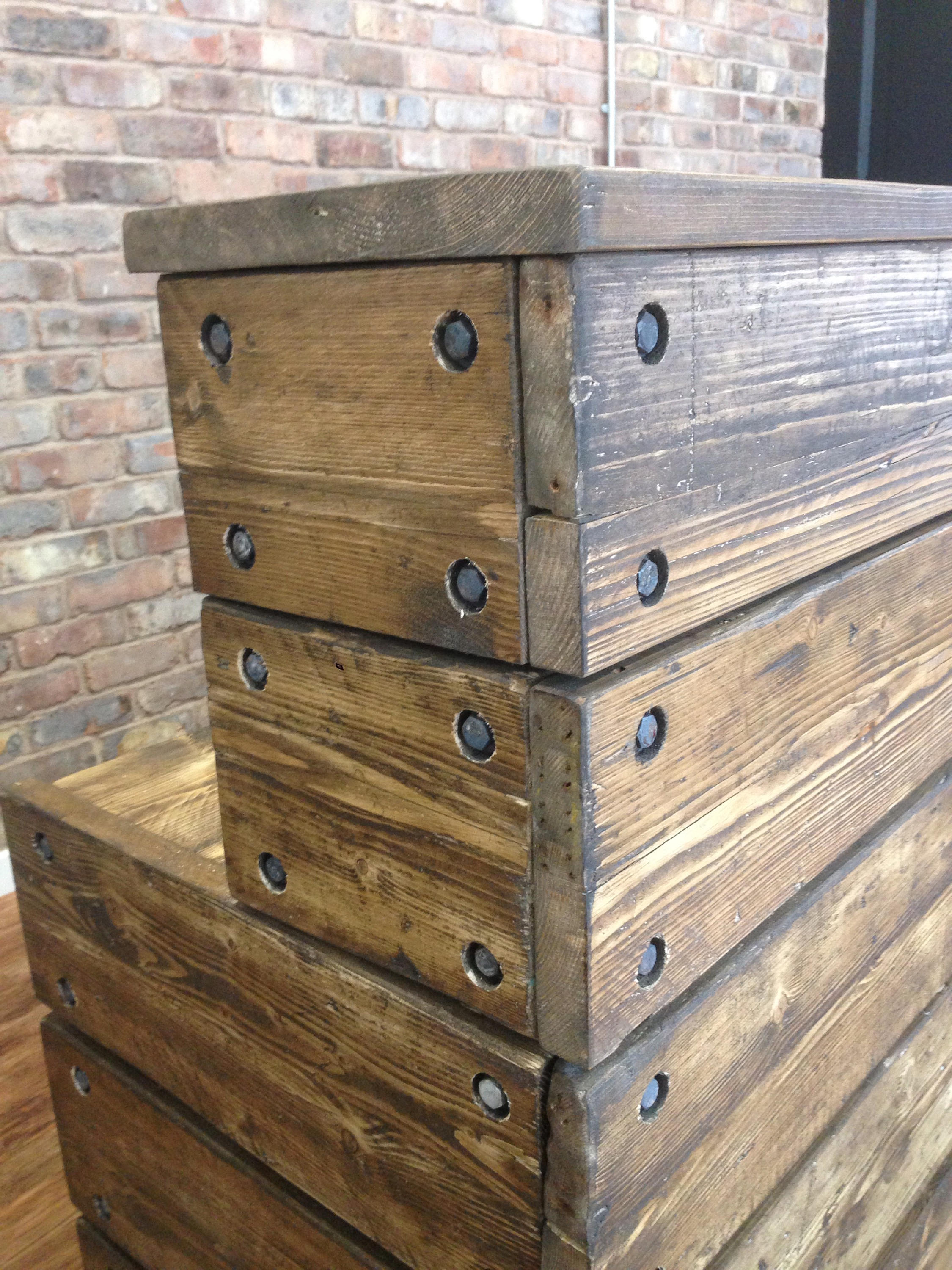 Reception Desk, Reclaimed Wood Industrial Rustic, Office Front Counter ...