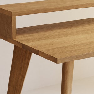 Oak Desk With Monitor Stand, Sustainable, Customisable, Choice of Sizes ...