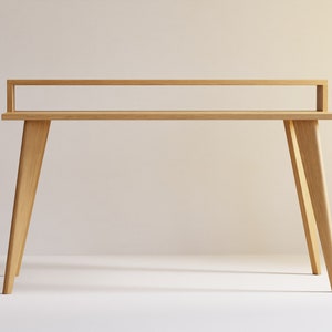 Oak Desk With Monitor Stand, Sustainable, Customisable, Choice of Sizes ...
