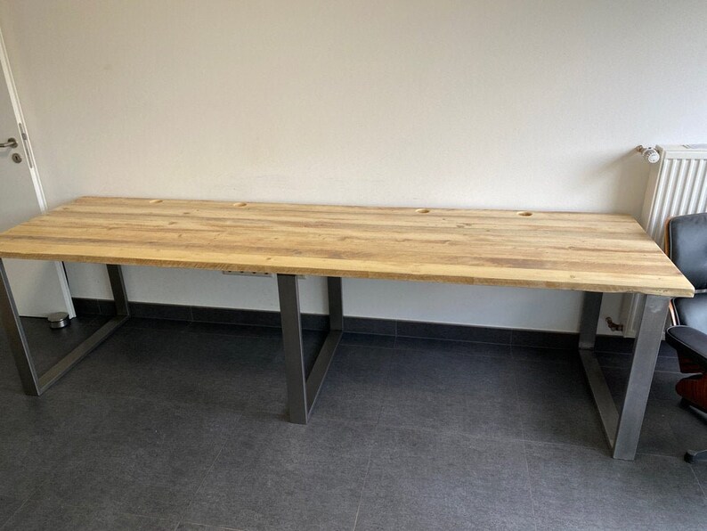 Long Large Desk Workstation. Modern Industrial Table on | Etsy