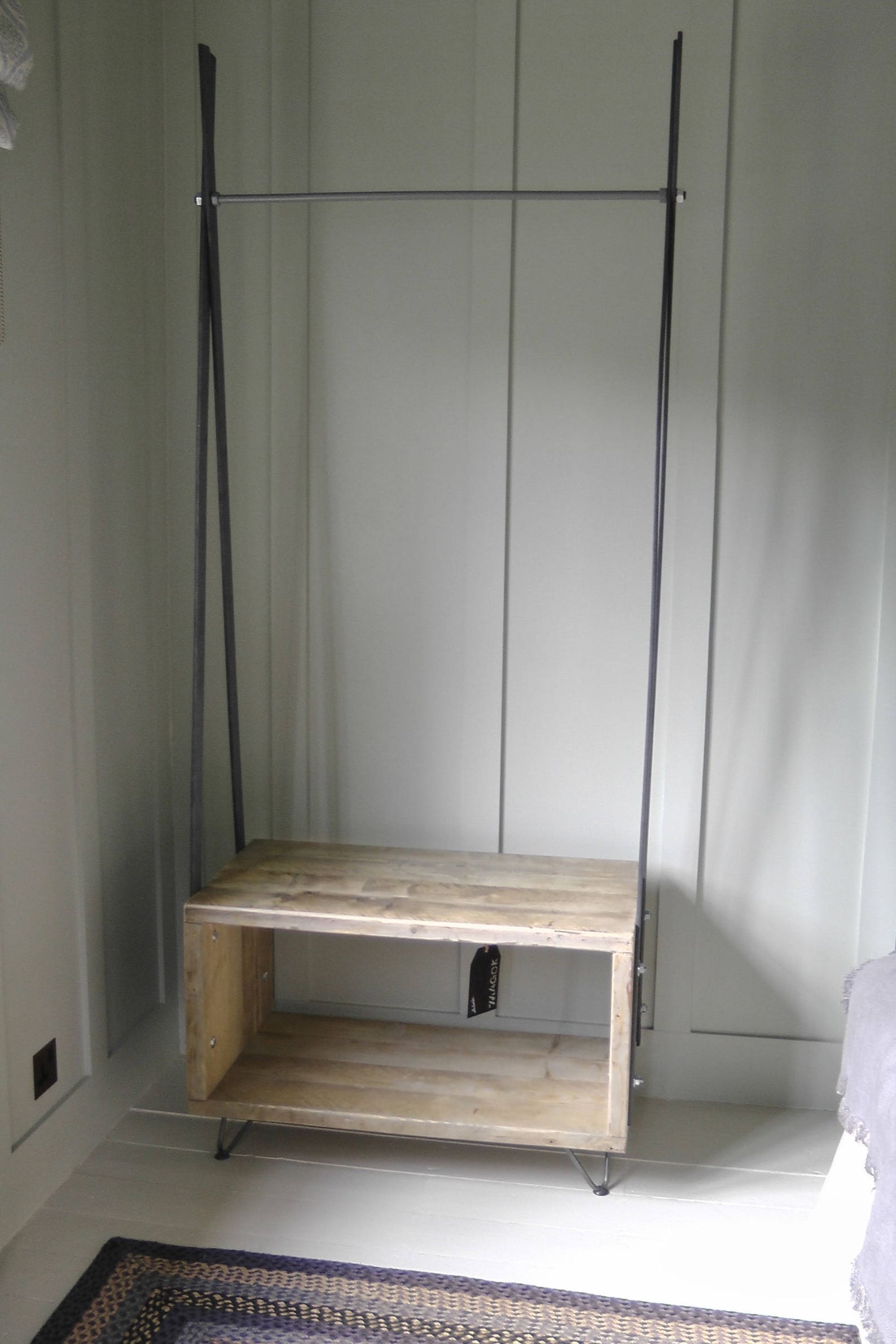 Industrial Reclaimed Wood Clothes Rail Rustic Vintage Scaffold - Etsy