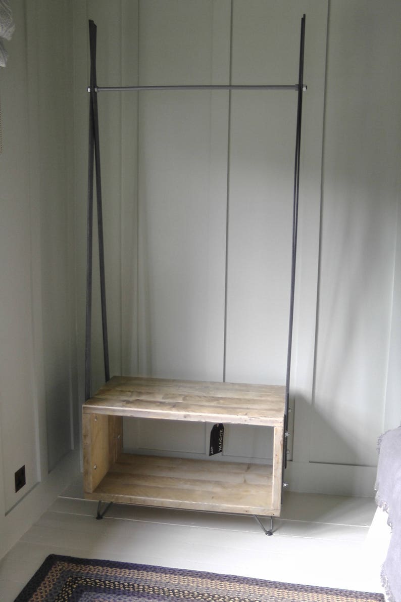 Industrial Reclaimed Wood Clothes Rail Rustic Vintage Scaffold - Etsy