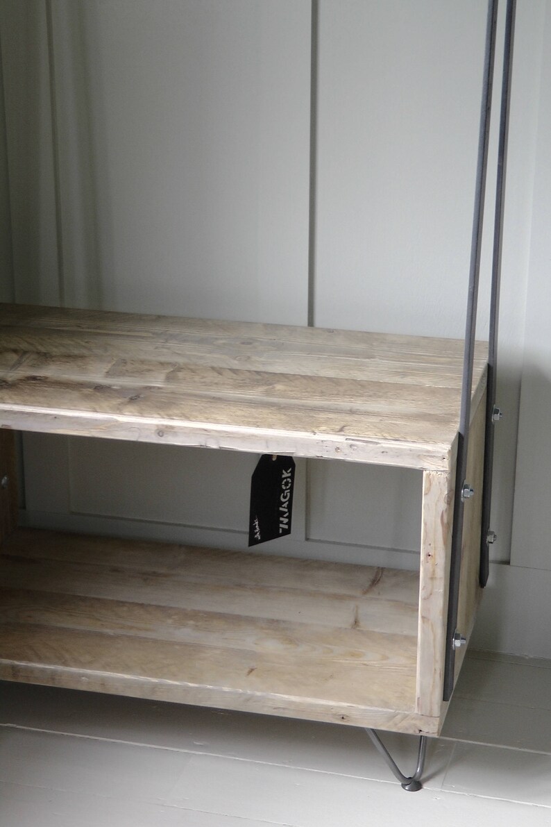 Industrial Reclaimed Wood Clothes Rail Rustic Vintage Scaffold - Etsy