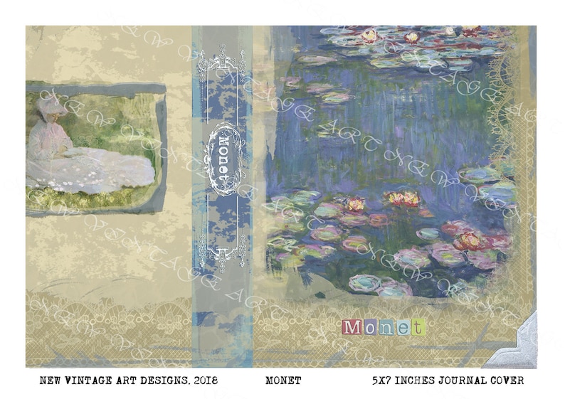 Monet Digital Book Cover for Journals Albums. Scrapbooking - Etsy