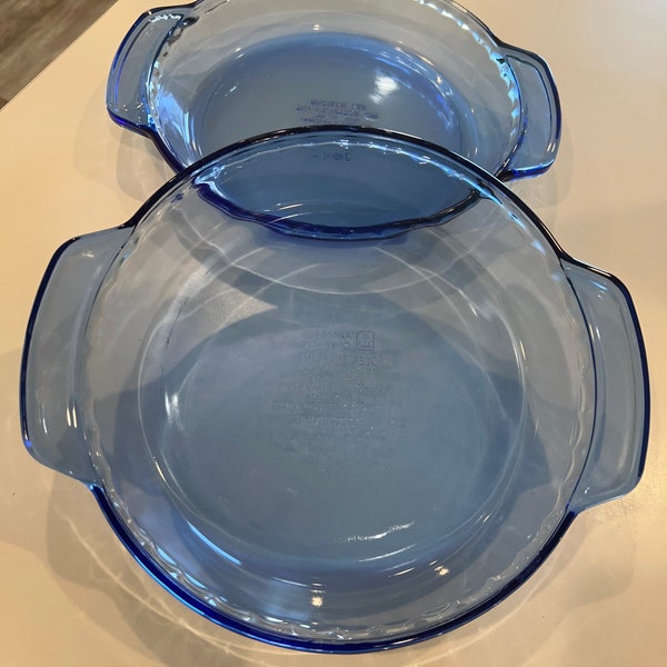 Anchor Hocking Blue Pie Plate - Etsy