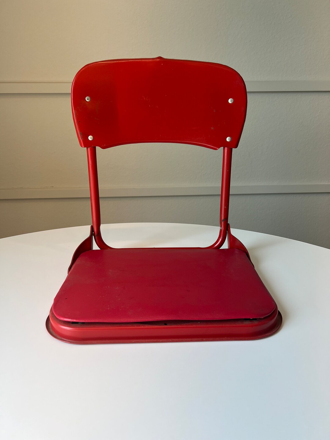 Vintage Red Metal Stadium Bleacher Chair - Etsy