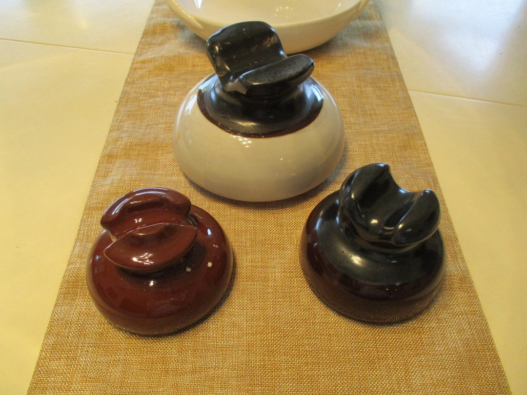 Vintage Ceramic Insulator Conductors Porcelain Glaze Industrial Decor ...
