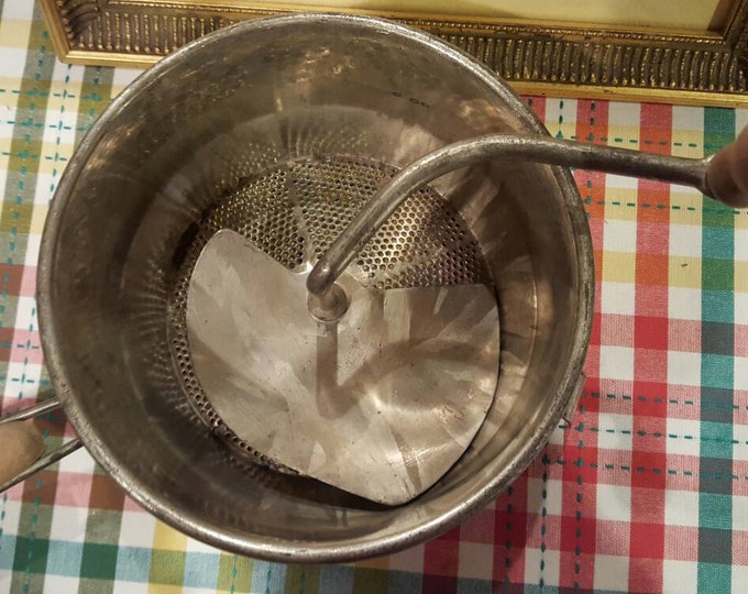 Vintage Steel Foley Food Mill Potato Masher Ricers Wooden Handle and ...