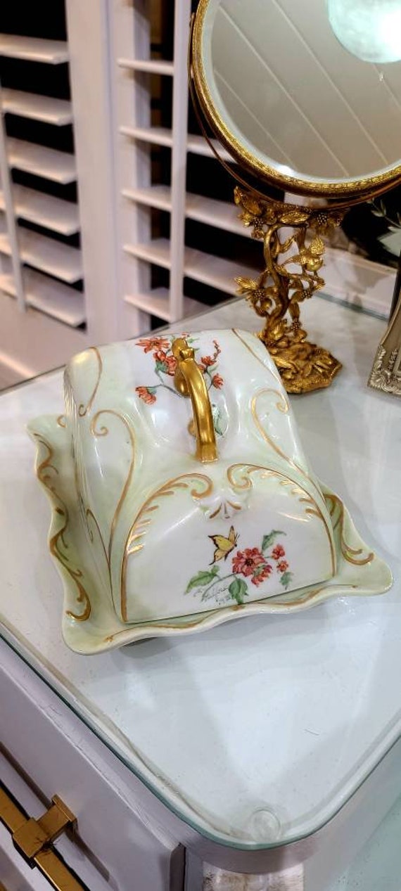 Vintage Nippon like covered cheese server with cheese pick | Etsy