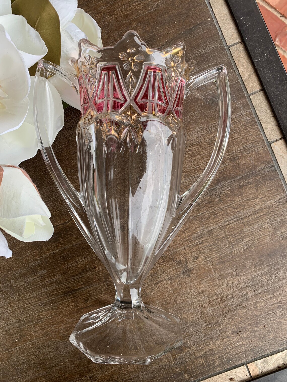 US Glass Company 15140 Athenia Pattern Reverse 44 Celery Vase | Etsy