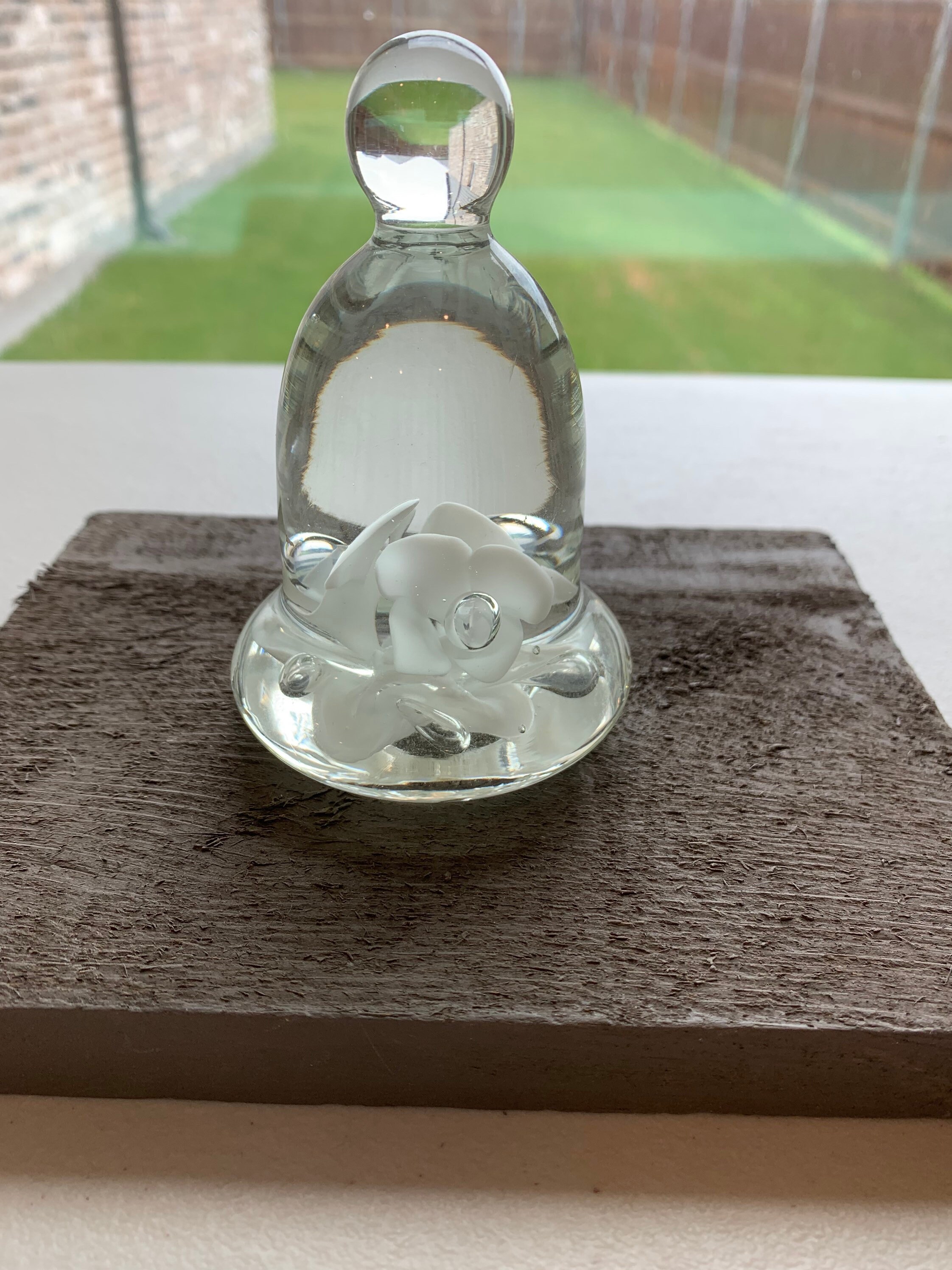 Bell-shape Resin White Flowers Paperweight Collectable - Etsy UK