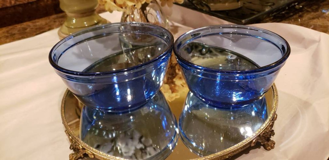 Rare Translucent Cobalt Blue Anchor Ovenware Bowls - Etsy