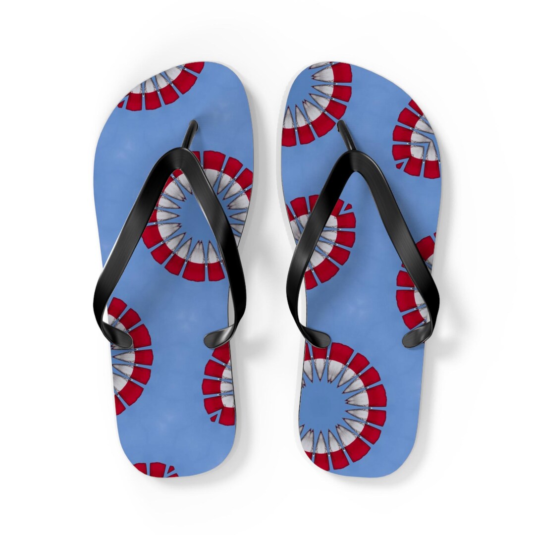 Comic Pattern Flip Flops, Fun Summer Beach Sandals - Etsy