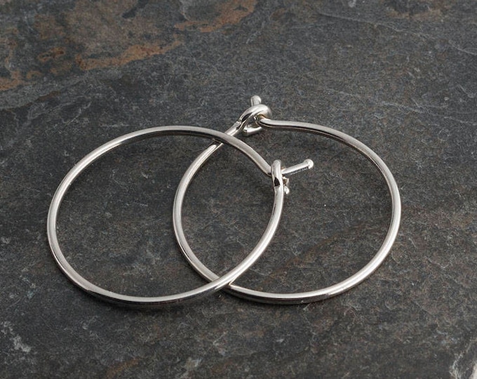 Sterling Silver Hoops, Basic Hoop Earrings, 22mm Basic Silver Hoops ...