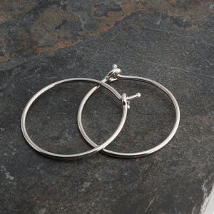 Sterling Silver Hoops, Basic Hoop Earrings, 22mm Basic Silver Hoops, Casual Hoop Earrings ...